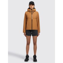 Anorak Khujo "TIEMA", Damen, Gr. XL, gelb (ocker), 62% Baumwolle, 38% Polyamid, unifarben, regular fit h&uuml;ftlang, eingesetzt abgesteppte Kante, Jacken