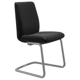 Polsterstuhl stressless "Laurel", schwarz (schwarz batick, schwarz matt), B:53cm H:92cm T:59cm, Leder BATICK: BATICK ist ein leicht korrigiertes, durchgef&auml;rbtes und genarbtes M&ouml;belleder, bei dem die meisten Unebenheiten und Spuren in der Regel entfernt wurden., St&uuml;hle, Polsterstuhl, Low Back, Gr&ouml;&szlig;e L, mit Beinen aus Stahl in Schwarz matt