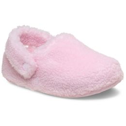 Hausschuh Crocs "Toddler Classic Cozzzy Slipper", Kinder, Gr. 27, rosa, Croslite&trade;, Textil, Schuhe Hausschuh, Pantoffel, Clog mit Riemen