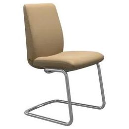 Polsterstuhl stressless "Laurel", beige (sand paloma, schwarz matt), B:53cm H:92cm T:59cm, Leder PALOMA: PALOMA ist ein durchgef&auml;rbtes Semianilin-M&ouml;belleder mit nat&uuml;rlicher Narbung., St&uuml;hle, Polsterstuhl, Low Back, Gr&ouml;&szlig;e L, mit Beinen aus Stahl in Schwarz matt