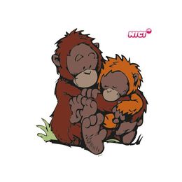 Wandtattoo Kinderzimmer NICI Affe Orang Utan Babyzimmer Wandsticker Baby, Junge & M&auml;dchen Kinder Wandaufkleber in S-XXL