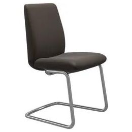 Polsterstuhl stressless "Laurel", braun (braun batick, schwarz matt), B:53cm H:92cm T:59cm, Leder BATICK: BATICK ist ein leicht korrigiertes, durchgef&auml;rbtes und genarbtes M&ouml;belleder, bei dem die meisten Unebenheiten und Spuren in der Regel entfernt wurden., St&uuml;hle, Polsterstuhl, Low Back, Gr&ouml;&szlig;e L, mit Beinen aus Stahl in Schwarz matt