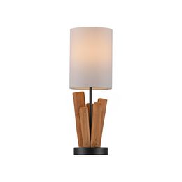 OTTO HOME Tischleuchte "Heddle", braun (holzfarben), 1, H: 43,5cm, 1 Stk., Leuchten, Holz - Optik, Vintage Style, Schnurschalter, Tischlampe, Tischleuchte