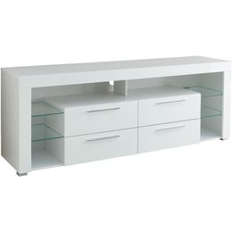 TV-Schrank Stolkom "Goal TV Lowboard, B/H/T 179x67x 44 cm", wei&szlig; (wei&szlig; dekor), B:179cm H:67cm T:44cm, Holzwerkstoff, Schr&auml;nke, %RESET$