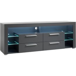 TV-Schrank Stolkom "Goal TV Lowboard, B/H/T 179x67x 44 cm", grau (grau dekor), B:179cm H:66cm T:44cm, Holzwerkstoff, Schr&auml;nke, %RESET$