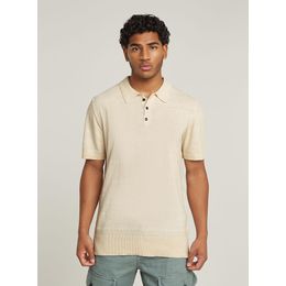 G-Star Raw Poloshirt G-STAR "Knitted Poloshirt", Herren, Gr. XS, wei&szlig;bait, Obermaterial: 30% Polyester, Shirts