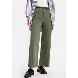 Levi's Chinohose LEVI'S "VINTAGE", Damen, Gr. 30, L&auml;nge 27, gr&uuml;n (shady thyme pfd), Obermaterial: 98% Baumwolle, 2% Elasthan, unifarben, regular fit kn&ouml;chellang, Hosen Chinohose, mit weiter Beinform