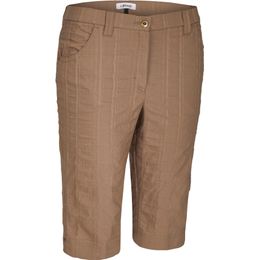 Bermudas KjBRAND "BETTY", Damen, Gr. 44, N-Gr, taupe gestreift, Web, Obermaterial: 47% Baumwolle, 45% Polyester, 6% Viskose, 2% Elasthan, Basic schmal, Hosen Bermudas, Sommerhose Wash & Go