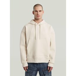 G-Star Raw Longpullover G-STAR "Loose Hoodie Sweater", Herren, Gr. L, wei&szlig;bait, Obermaterial: 64% Polyester, 32% Baumwolle, 4% Elasthan, Pullover Longpullover