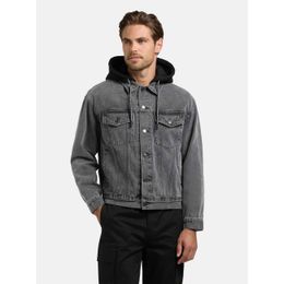 Jeansjacke Khujo "Jokin", Herren, Gr. L (52), hellgrau, Obermaterial: 100% Baumwolle. Obermaterial 2: 60% Baumwolle, 40% Polyester, gerade h&uuml;ftbedeckend, hoch geschlossener Ausschnitt, &Auml;rmel mit &Auml;rmelschlitz abgesteppte Kante verstellbar, Jacken Jeansjacke, Herren Denim-Jacke mit Sweat-Kapuze