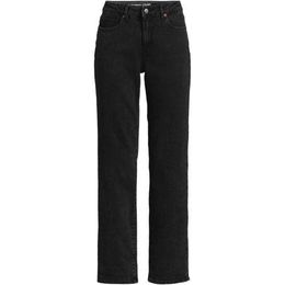 LANDS' END Soft Denim Boyfriend-Jeans Mid Waist, Damen,  Schwarz, Elasthan/Baumwoll-Mischung, by Lands' End