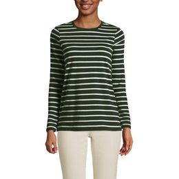 LANDS' END Supima-Shirt, Langarm, Damen,  Gr&uuml;n, Baumwolle, by Lands' End