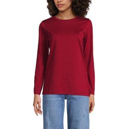 LANDS' END Supima-Shirt, Langarm, Damen,  Rot, Baumwolle, by Lands' End