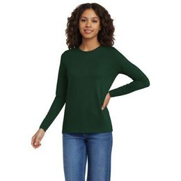 LANDS' END Supima-Shirt, Langarm, Damen,  Gr&uuml;n, Baumwolle, by Lands' End