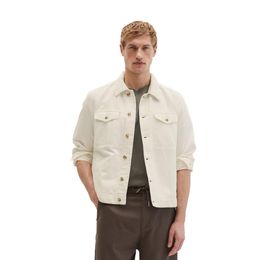 Marc O'Polo Jeansjacke MARC O'POLO "aus Bio-Baumwolle und Leinen", Herren, Gr. L, wei&szlig;, Obermaterial: 67% Baumwolle, 33% Leinen, unifarben, regular fit, Manschette, Jacken Jeansjacke