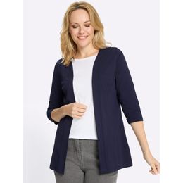 Shirtjacke "Shirtjacke", Damen, Gr. 54, marine, 100% Baumwolle, unifarben, V-Ausschnitt, Shirts Shirtjacke