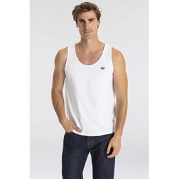 Levi's Tanktop LEVI'S "LSE HOUSEMARK TANK", Herren, Gr. L, wei&szlig; (hellwei&szlig;), Jersey, Obermaterial: 100% Baumwolle, unifarben, regular fit normal, Rundhals, Tops Tanktop, mit Logo Stickerei
