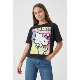 Kurzarmshirt name it "NKFFORMA HELLOK SS NREG TOP BOX NOOS SKY", Jungen, Gr. 116, schwarz, Jersey, Obermaterial: 95% Baumwolle, 5% Elasthan, bedruckt, normal, Rundhals, Shirts, Baumwollmischung, mit Frontdruck