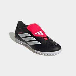 Fu&szlig;ballschuh adidas Performance "PREDATOR CLUB FOLD-OVER TONGUE TURF", Damen, Gr. 48, core schwarz, ftwr wei&szlig;, lucid rot, Synthetik, Schuhe Fu&szlig;ballschuh, f&uuml;r kurzen Kunstrasen, Hart- und Aschenpl&auml;tze