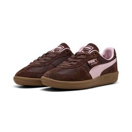 Sneaker Puma "PALERMO VINTAGE UPDATE", Herren, Gr. 37, braun (chocolate braun, gum), Textil, mehrfarbig, Schuhe Sneaker, mit Formstrip aus gewalktem Leder, Gummilaufsohle mit leichtem Profil
