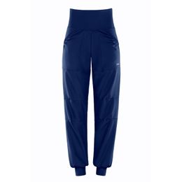 Sporthose WINSHAPE "Functional Comfort Leisure Time Trousers LEI101C", Damen, Gr. M, Normalgr&ouml;&szlig;en, blau (dunkelblau), 85% Polyester, 15% Elasthan, Hosen Sporthose, High Waist