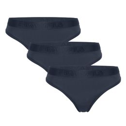 String Fila, Damen, Gr. L, navy, Single Jersey, Obermaterial: 95% Baumwolle, 5% Elasthan, k&ouml;rpernah, Unterhosen String, Baumwollmix, elastisch, Logobund