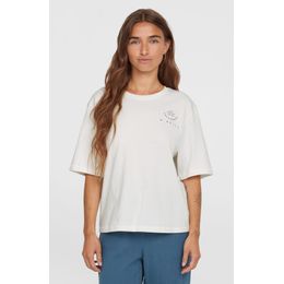 O`Neill T-Shirt O'NEILL "SUMMER MUSTHAVES BACK PRINT T-SHIRT", Damen, Gr. L (40), wei&szlig; (snow wei&szlig;), Obermaterial: 100% Baumwolle, Shirts T-Shirt