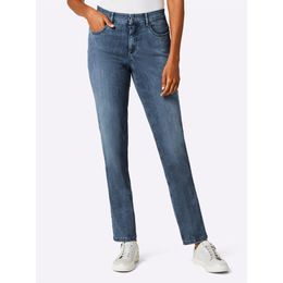 5-Pocket-Jeans Ascari, Damen, Gr. 50, Normalgr&ouml;&szlig;en, blau (blau, stone, washed), 50% Baumwolle, 40% Lyocell, 7% Elastomultiester, 3% Elasthan, unifarben, lang, Jeans 5-Pocket-Jeans