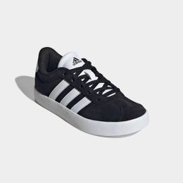 Sneaker adidas Sportswear "VL COURT 3.0", M&auml;dchen, Gr. 38, schwarz-wei&szlig; (core schwarz, ftwr wei&szlig;, core schwarz), Leder, Synthetik, Schuhe Sneaker, inspiriert vom Design des adidas samba, f&uuml;r Kinder & Jugendliche
