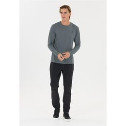Langarmshirt Virtus "Roger V3", Herren, Gr. XL, grau, 86% Polyester, 14% Elasthan, unifarben, normal, Rundhals, Shirts Langarmshirt, atmungsaktiv