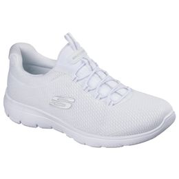 Slip-On Sneaker Skechers "SUMMITS-SUMMER BLUSH", Damen, Gr. 37, wei&szlig;, Textil, unifarben, Schuhe, Arbeitsschuh, Freizeitschuh, Slipper mit Memory Foam