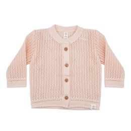 Strickjacke MaxiMo, M&auml;dchen, Gr. 86/92, muschelrosa, Feinstrick, Obermaterial: 100% Baumwolle, Strickjacken Strickjacke, Muschelrosa, Ajour-Strick, Holzkn&ouml;pfe, Baby, Festiv