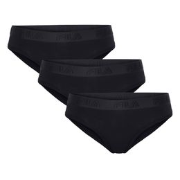 Slip Fila, Damen, Gr. S, schwarz, Single Jersey, Obermaterial: 95% Baumwolle, 5% Elasthan, k&ouml;rpernah, Unterhosen Slip, Baumwollmix, elastisch, Logobund