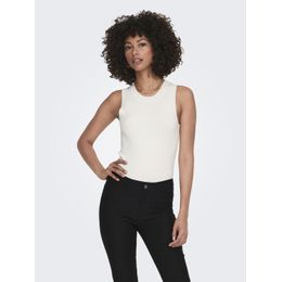 Jacqueline de Yong Stricktop JDY "JDYAYA TANK TOP KNT", Damen, Gr. M, wei&szlig; (cloud dancer), Feinstrick, Obermaterial: 80% Viskose, 20% Nylon, unifarben, h&uuml;ftlang, Rundhals, Tops Stricktop