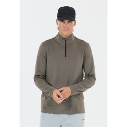 Sweatshirt Virtus "Ming", Herren, Gr. L, dunkelgrau, schwarz, 86% Polyester, 14% Elasthan, unifarben, normal, hoch geschlossener Ausschnitt, Sweatshirts Sweatshirt, Quick Dry