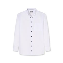 Businesshemd OLYMP "OLYMP Luxor, comfort fit, Button-down", Herren, Gr. 39, Normaler Arm, wei&szlig;, 100% Baumwolle, Hemden