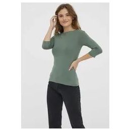 V&eacute;ro Moda 3/4-Arm-Shirt VERO MODA "VMPANDA MODAL 3/4 TOP JRS NOOS", Damen, Gr. M, gr&uuml;n (laurel wreath), Jersey, Obermaterial: 48% Baumwolle, 48% Modal (TENCELTM), 4% Elasthan, unifarben, regular fit normal, U-Boot-Ausschnitt, Shirts 3/4-Arm-Shirt, Baumwollmischung, regular fit