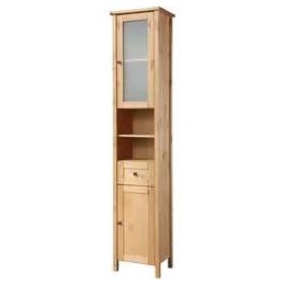 Hochschrank Welltime "Sylt", beige (natur), B:40cm H:190cm T:30,5cm, Holzwerkstoff, Schr&auml;nke, Hochschrank, Badm&ouml;bel im Landhaus-Stil, Breite 40 cm, aus Massivholz