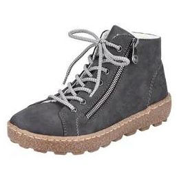 Winterboots Rieker, Damen, Gr. 36, grau, Lederimitat, Schuhe Winterboots, mit herausnehmbarem SoftFoam-Fu&szlig;bett