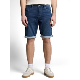 Jeansshorts Tom Tailor, Herren, Gr. 40, N-Gr, used mid stone blau denim, Denim/Jeans, Obermaterial: 98% Baumwolle, 2% Elasthan, unifarben, slim fit kurz, Jeans Jeansshorts, im Five-Pocket Style