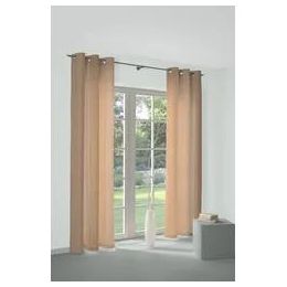 Vorhang WIRTH "Niederau" Gr. 2, rot (apricot), B:132cm H:175cm, Jacquard, Polyacryl, Polyester, Gardinen