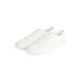 Sneaker Calvin Klein Jeans "ESS VULC LOW MG CANVAS", Herren, Gr. 43, wei&szlig;, Textil, unifarben, Schuhe Sneaker, Schn&uuml;rschuh, Halbschuh, Freizeitschuh in klassischer Optik