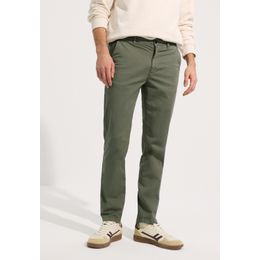 Chinohose Street One MEN, Herren, Gr. 30, L&auml;nge 32, rustic gr&uuml;n, Web, 98% Baumwolle, 2% Elasthan, unifarben, regular fit kn&ouml;chellang, Hosen Chinohose, Middle Waist
