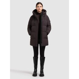 Steppjacke Khujo "DROWN MATT", Damen, Gr. L, moody plum, 100% Polyester, unifarben, regular fit h&uuml;ftlang, eingesetzt elastischer Bund mit Windstopper, Jacken Steppjacke