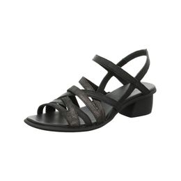 Think! Riemchensandale THINK "Think Sandalen Leder", Damen, Gr. 37, schwarz kombi, Leder, Schuhe Riemchensandale