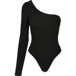 Body Urban Classics "Urban Classics Damen Ladies Organic Asymmetric One Sleeve Body", Damen, Gr. XS, US-Gr&ouml;&szlig;en, schwarz, 95% Baumwolle, 5% Elasthan, Bodys Body