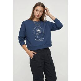 V&eacute;ro Moda Sweatshirt VERO MODA "VMULLA TRINA LS SWEAT BOX JRS", Damen, Gr. L, schwarz denim print:local, Sweatware, Obermaterial: 60% Baumwolle, 40% Polyester, bedruckt, regular fit normal, Rundhals, Sweatshirts Sweatshirt, mit Print