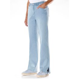 Bequeme Jeans Classic Basics, Damen, Gr. 48, Normalgr&ouml;&szlig;en, blau, bleached, 81% Baumwolle, 17% Polyester, 2% Elasthan, unifarben, lang, Jeans