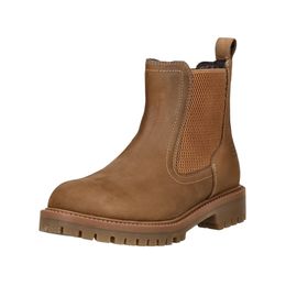 Stiefelette Bagatt "Bagatt Stiefelette Veloursleder/Textil", Damen, Gr. 39, hellbraun, Textil, Veloursleder, Schuhe Stiefelette