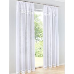Gardine HEINE HOME Gr. 4, wei&szlig;, B:130cm H:245cm, Polyester, Gardinen, Gardine